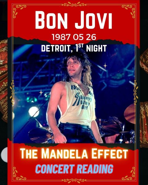 The Mandela Effect | Bon Jovi 1987 05 26 | Detroit (first night ...
